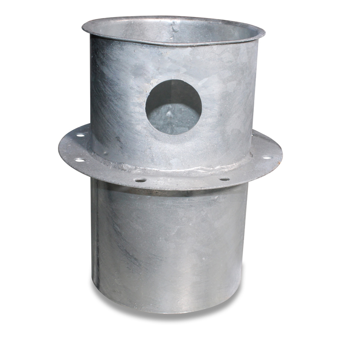 Inflow pipe galv w/flange D150 f/silo roof