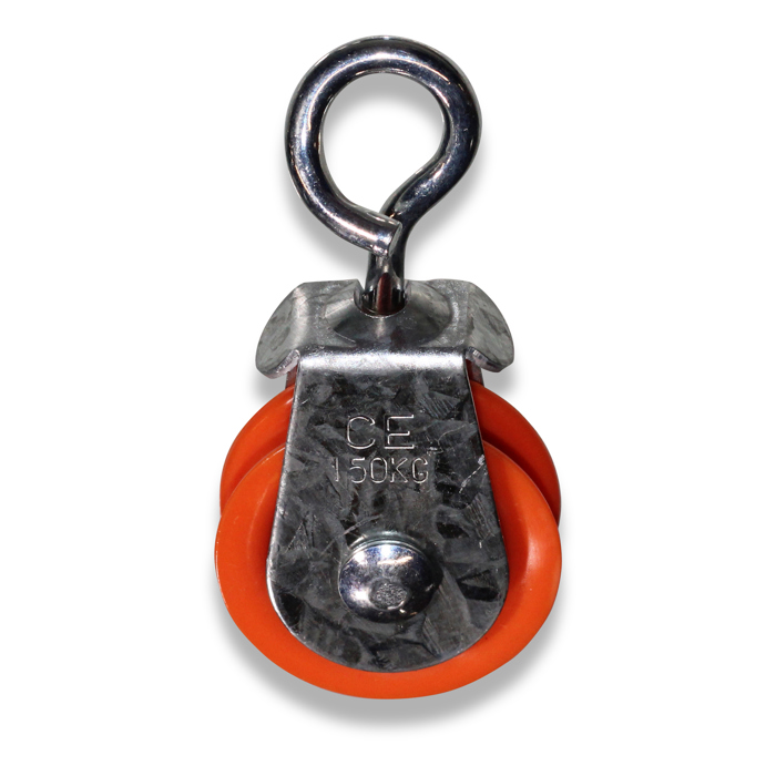 Pulley 1 7/8" 47.6mm plastic with hook max. 50kg