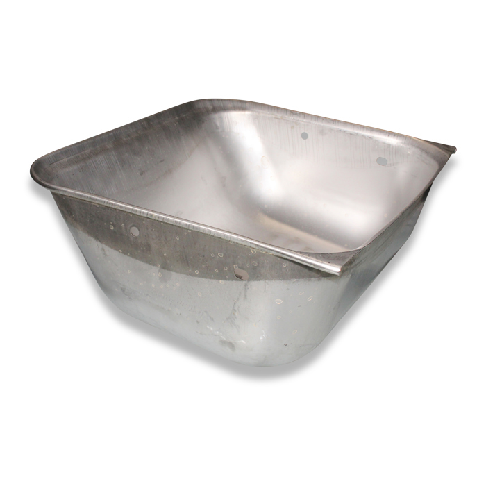 Trough pan SST 21L deep-drawn for farrowing crate