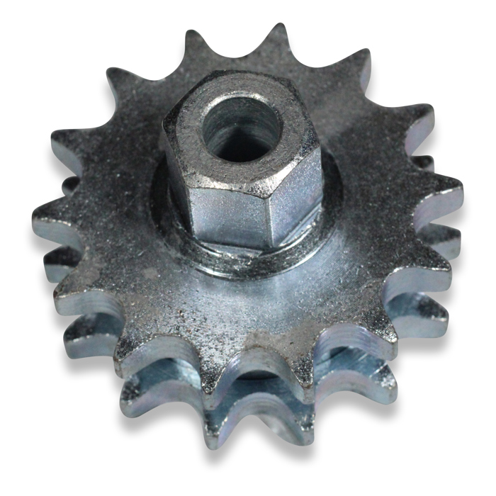 Chain wheel 1/2"-14t-b17.5 dbl w/nut -Idler roller w/chain